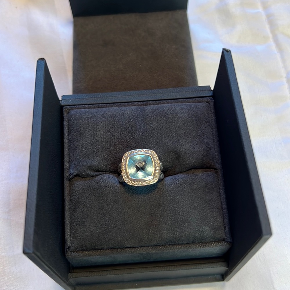 Authentic David Yurman Blue Topaz With Diamonds - Gem